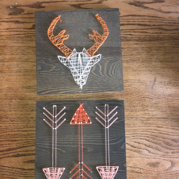 Art | String And Nail Art On Wooden Board | Poshmark